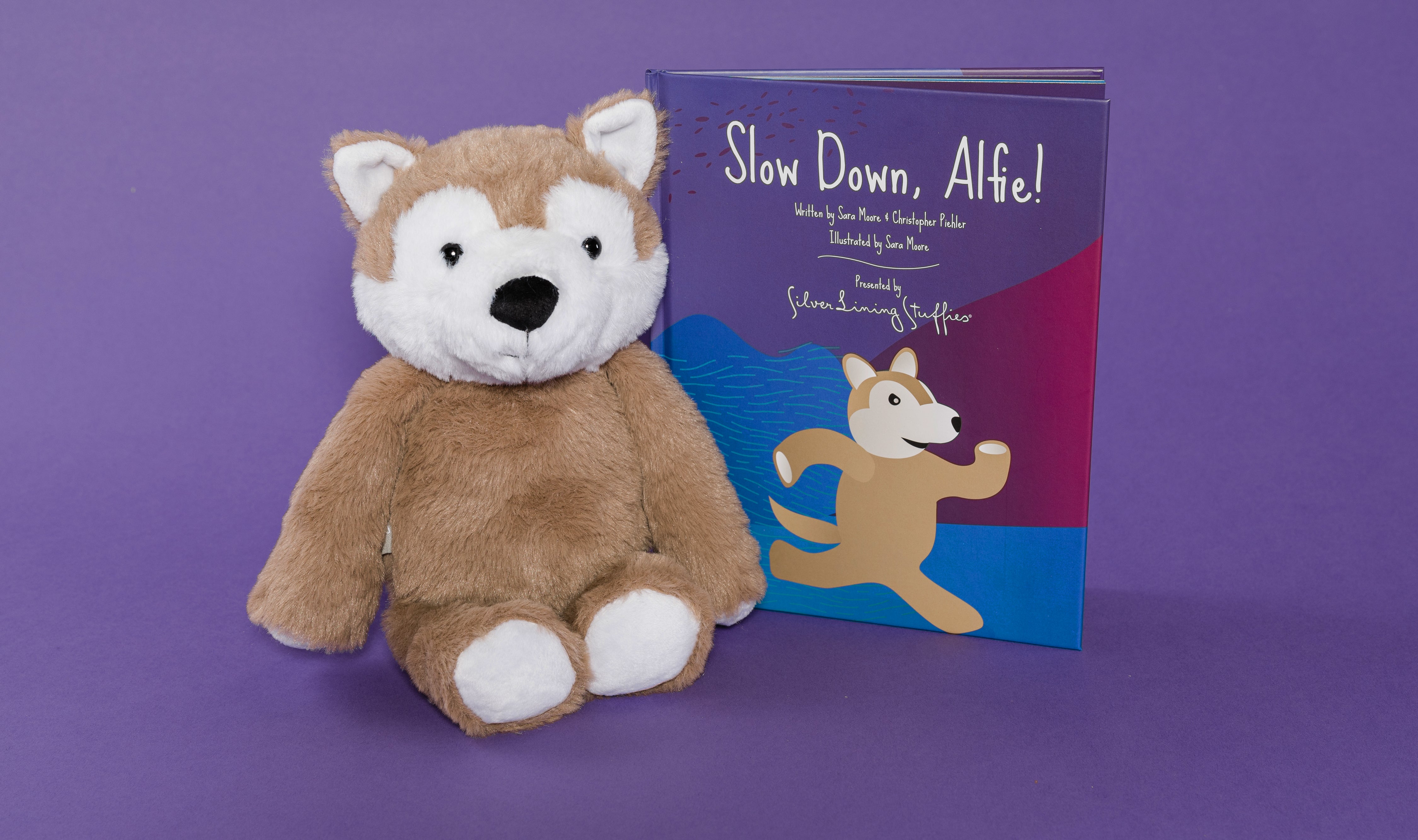 Alfie the Wolf + Book – Silver Lining Stuffies