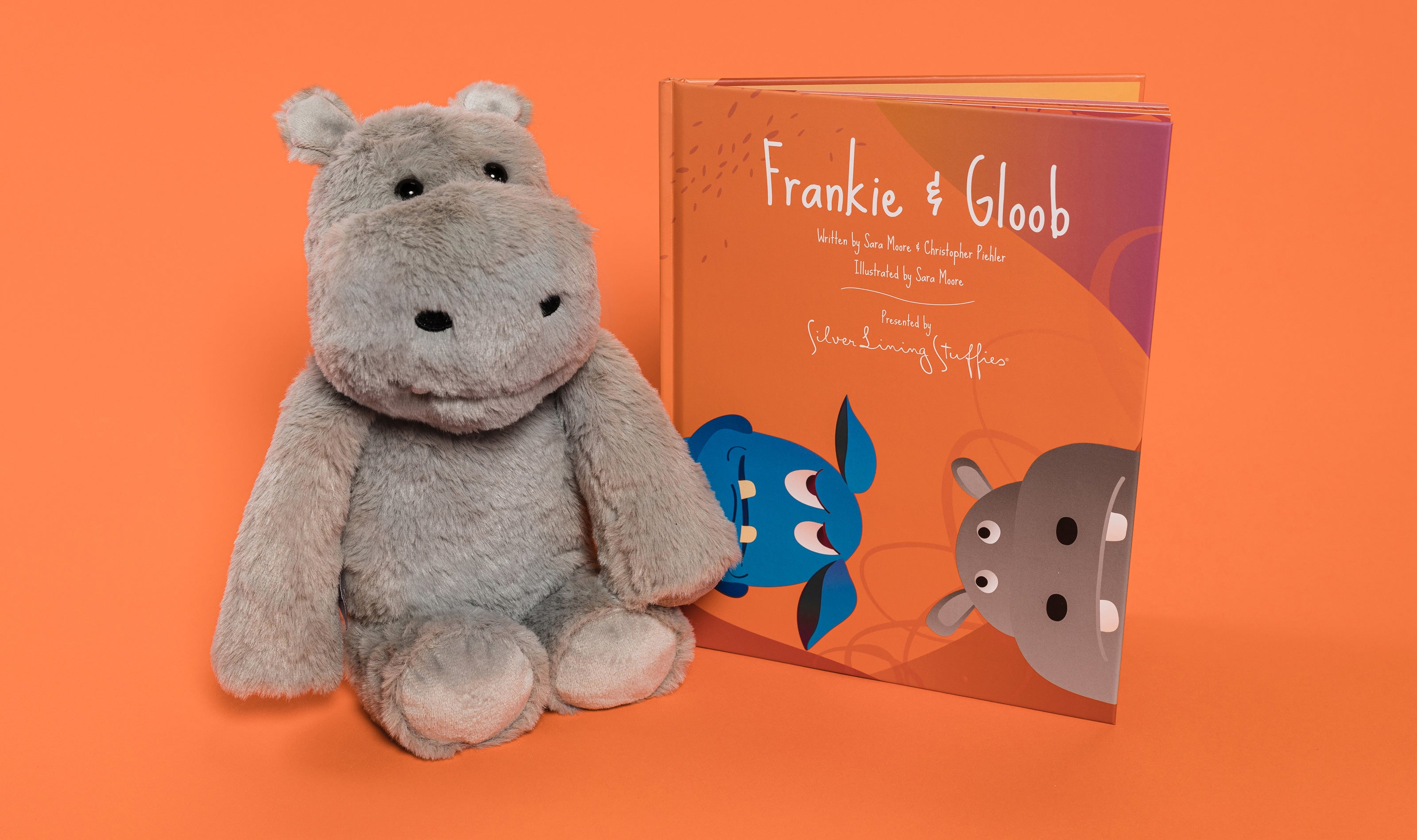 Frankie the Hippo + Book – Silver Lining Stuffies